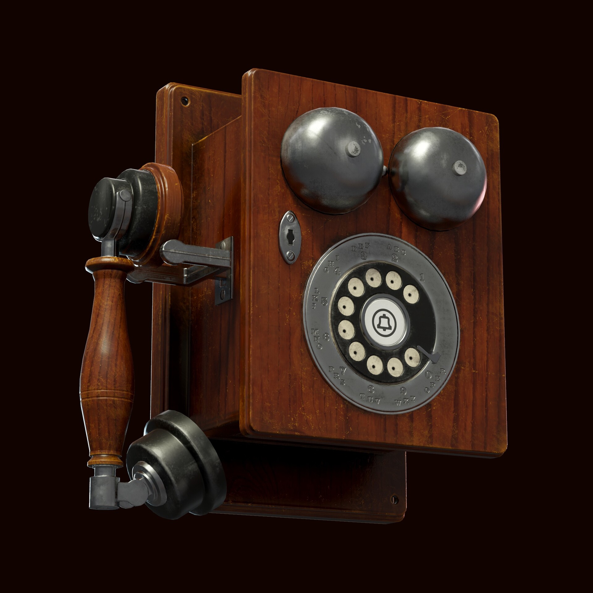 ArtStation - OLD PHONE / Wood Oak Western Electric / Rotary Dial