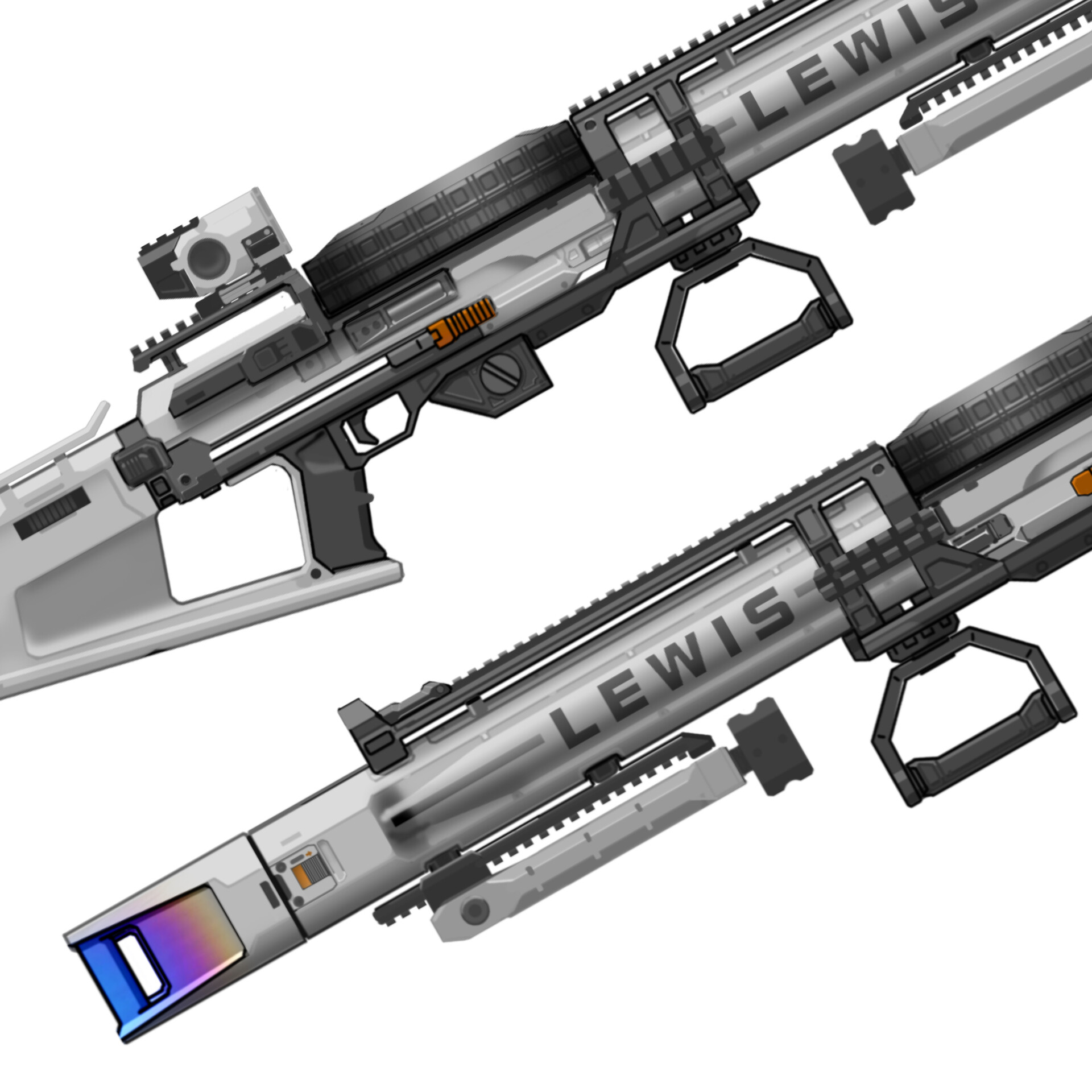 ArtStation - 刘易斯机枪科幻设计 Lewis machine gun science fiction design