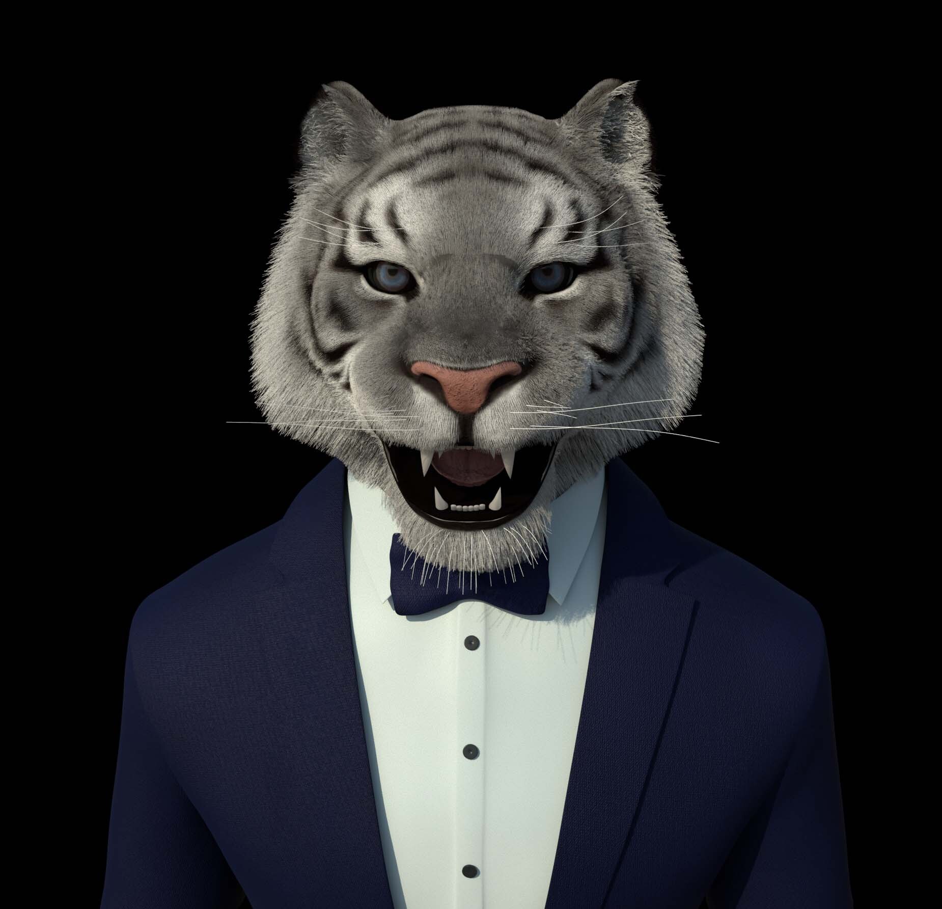 ArtStation - 3D Humanoid Tiger Bust
