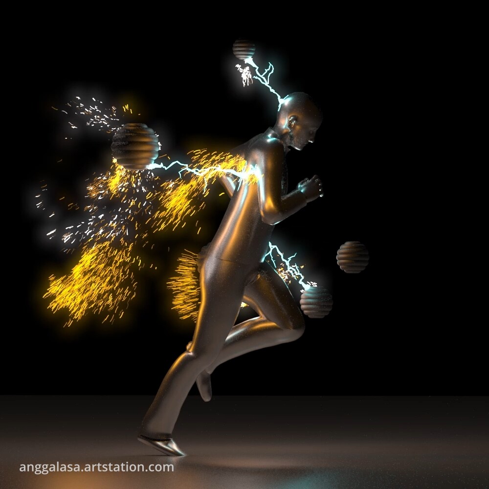 ArtStation - Lightning & Sparks (Running man series)