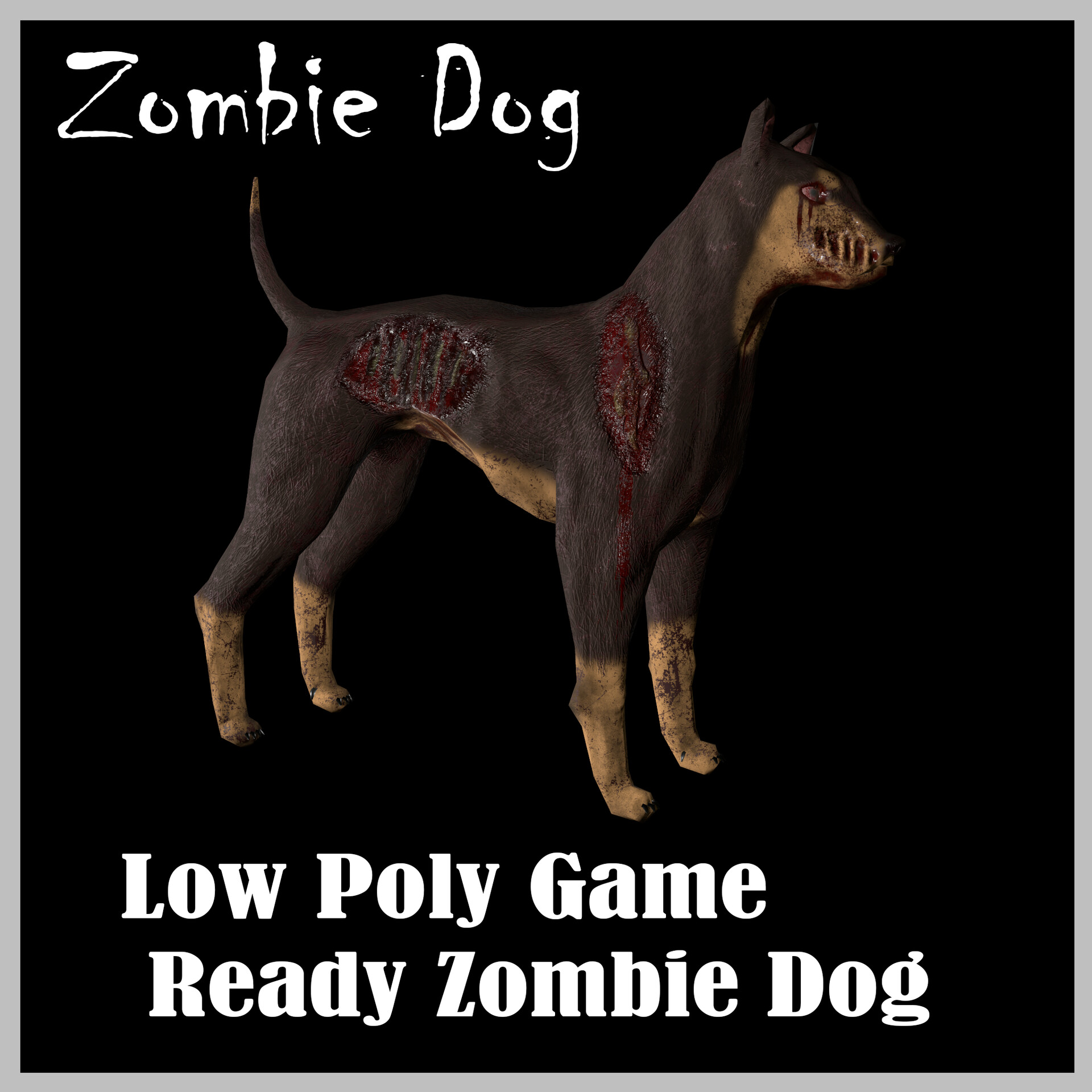 ArtStation - Low poly Game ready- Zombie Dog