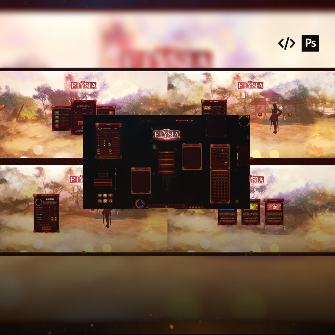 ArtStation - Login, Select, Create and Empire UI RPG Elysia2