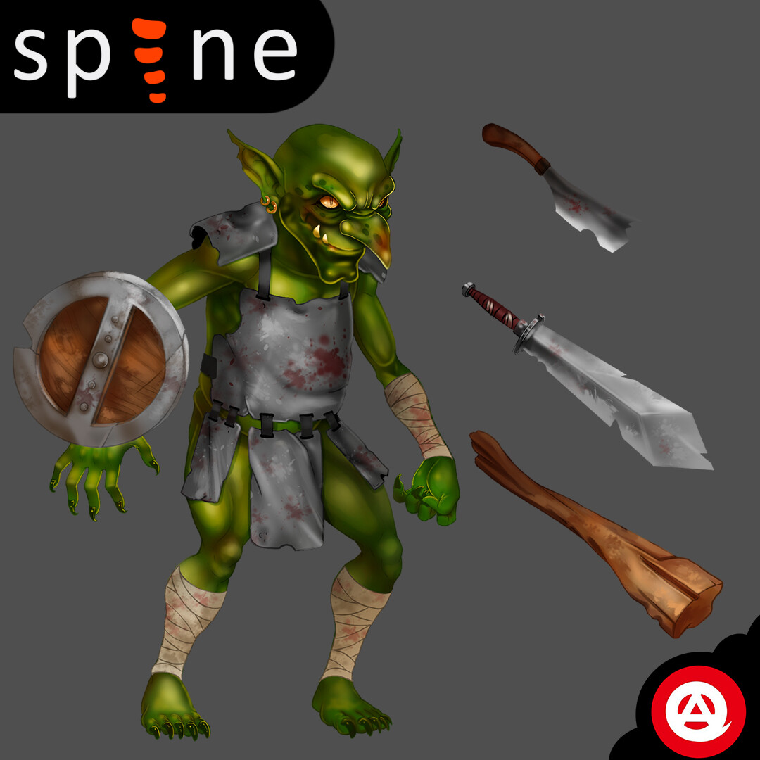 ArtStation - Goblin Skins spine animation