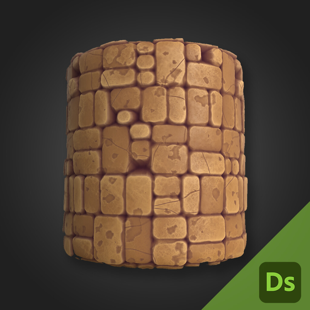 ArtStation - Stylized Ancient Temple Wall Material (Substance Designer)