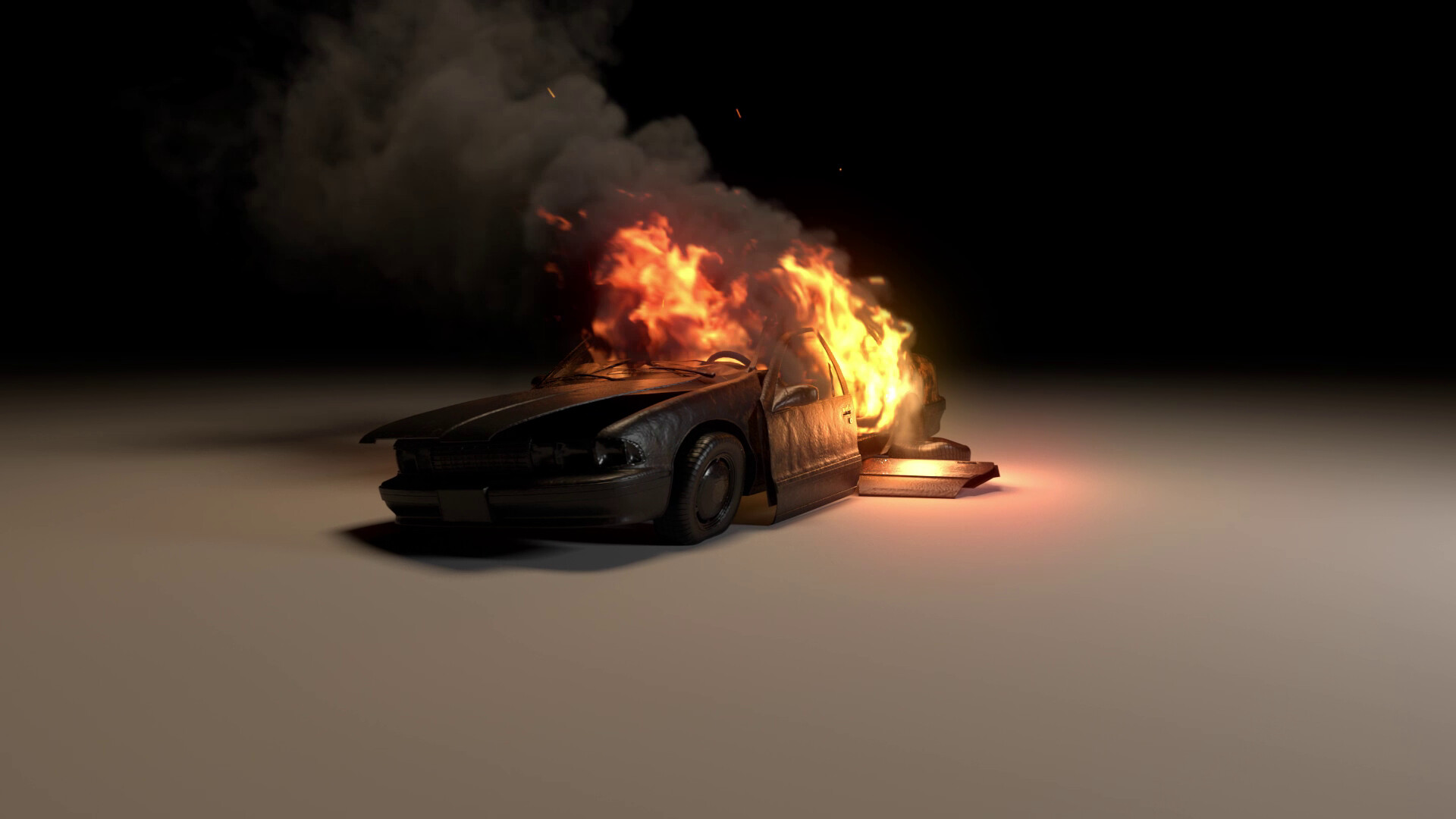 ArtStation - Car on fire