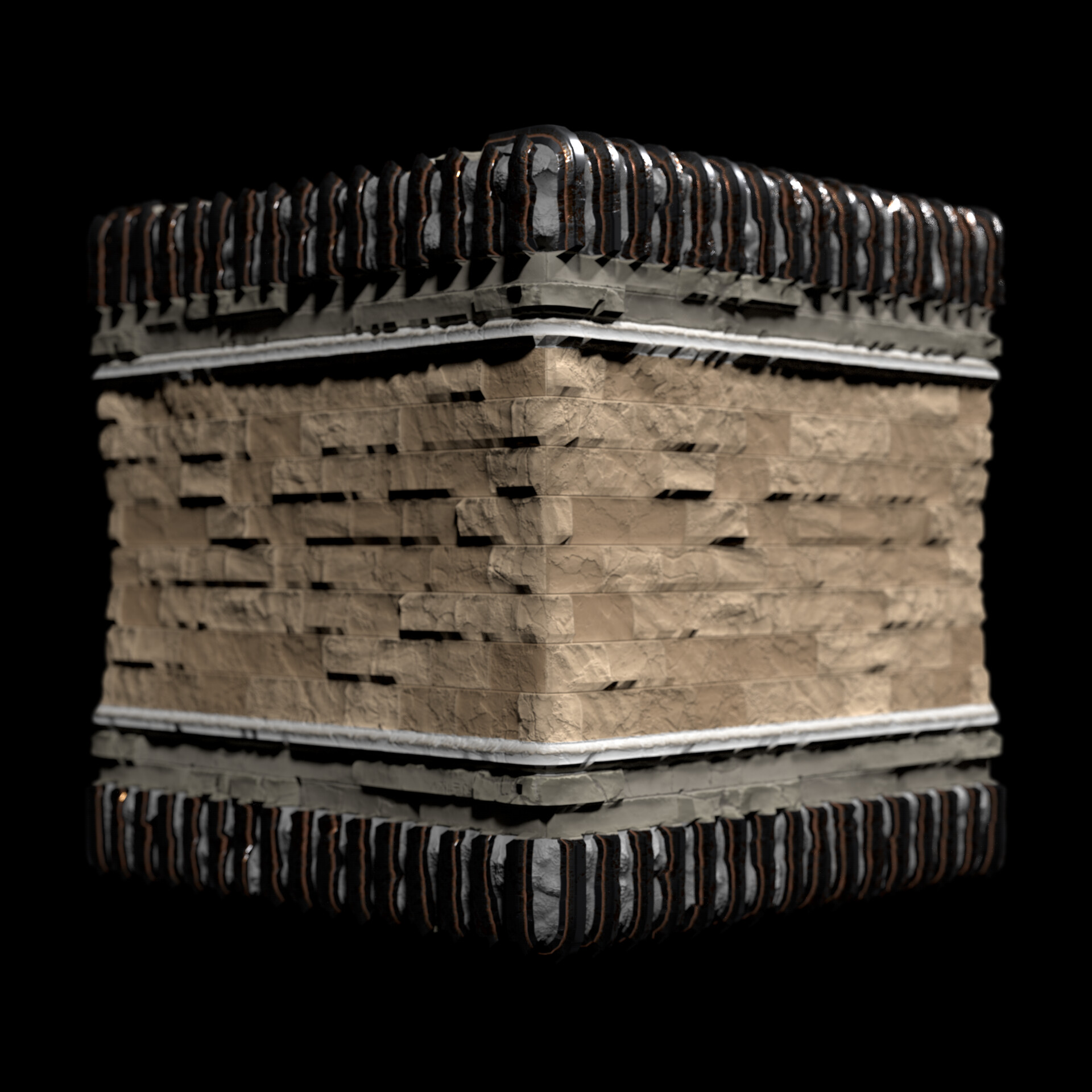 ArtStation - Fortified Stone Brick Wall