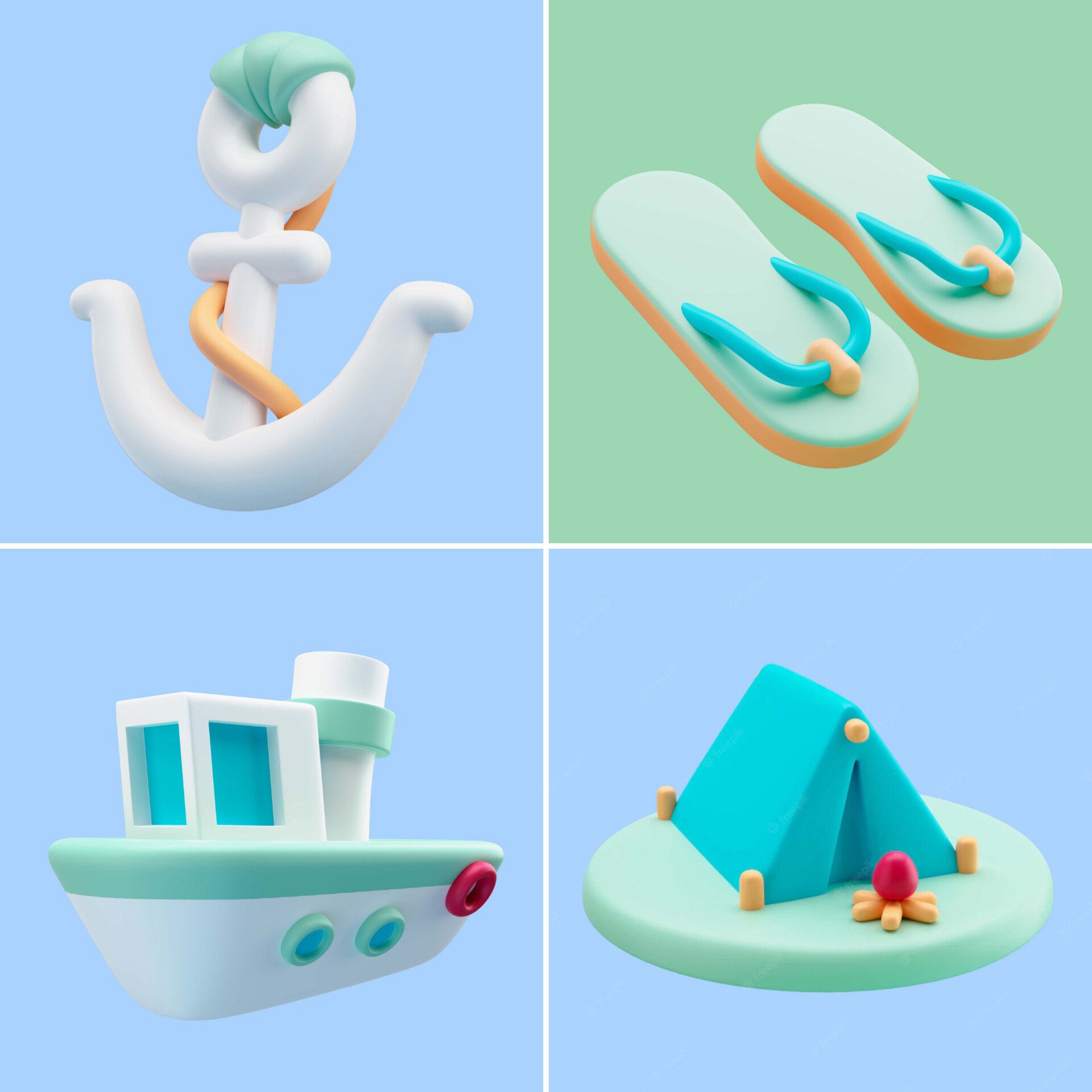 ArtStation - Summer 3D Icons