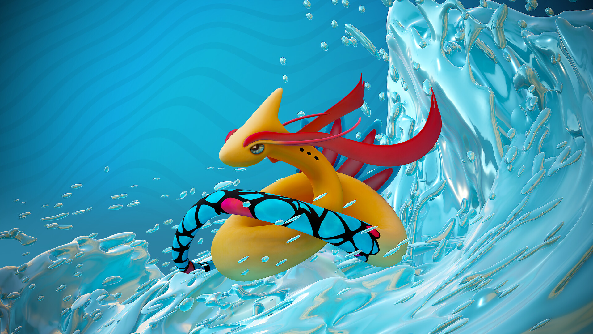 Lance L'Archevêque - Milotic - Pokémon Fan Art
