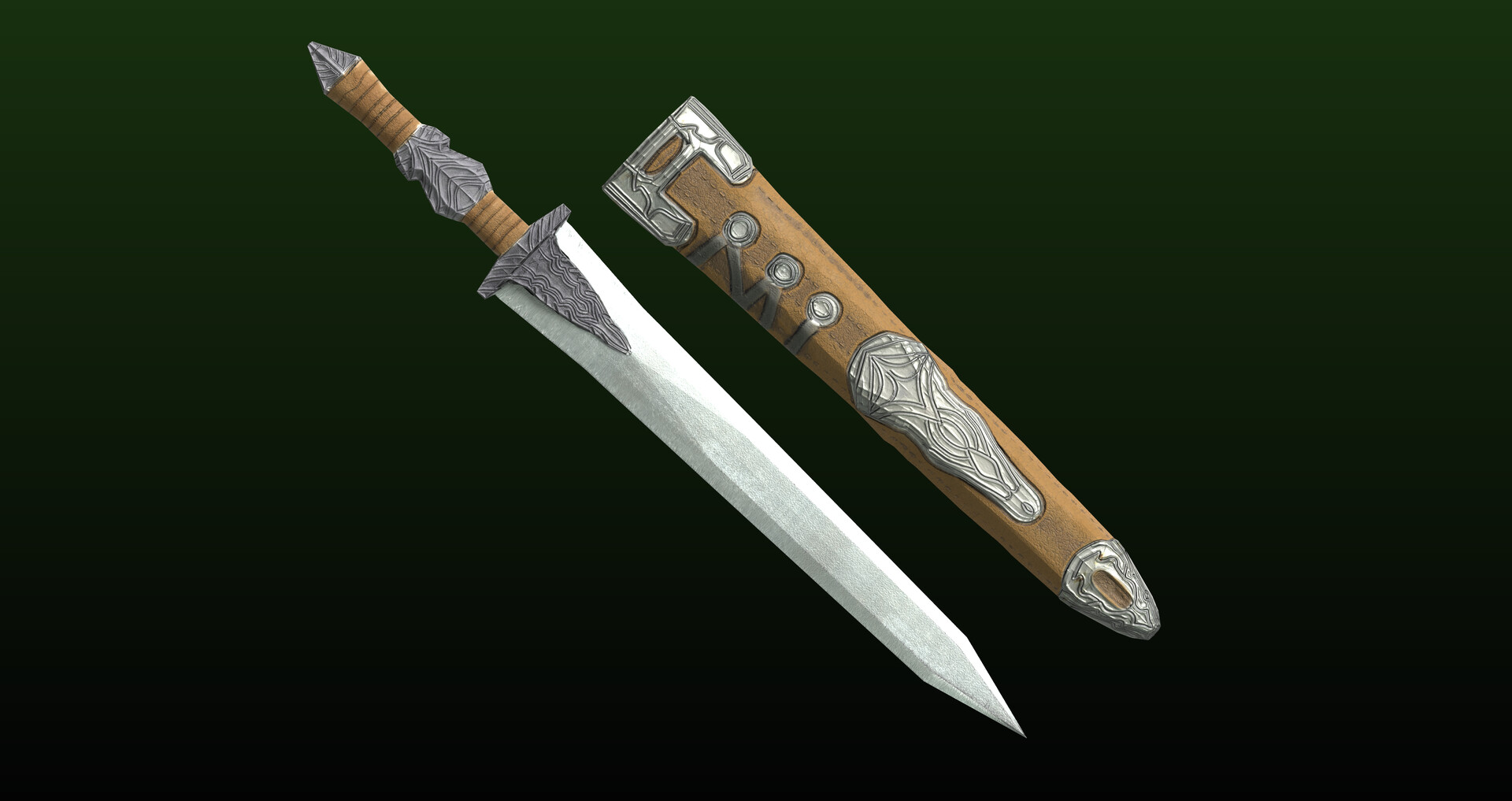 ArtStation - Fantasy sword with scabbard