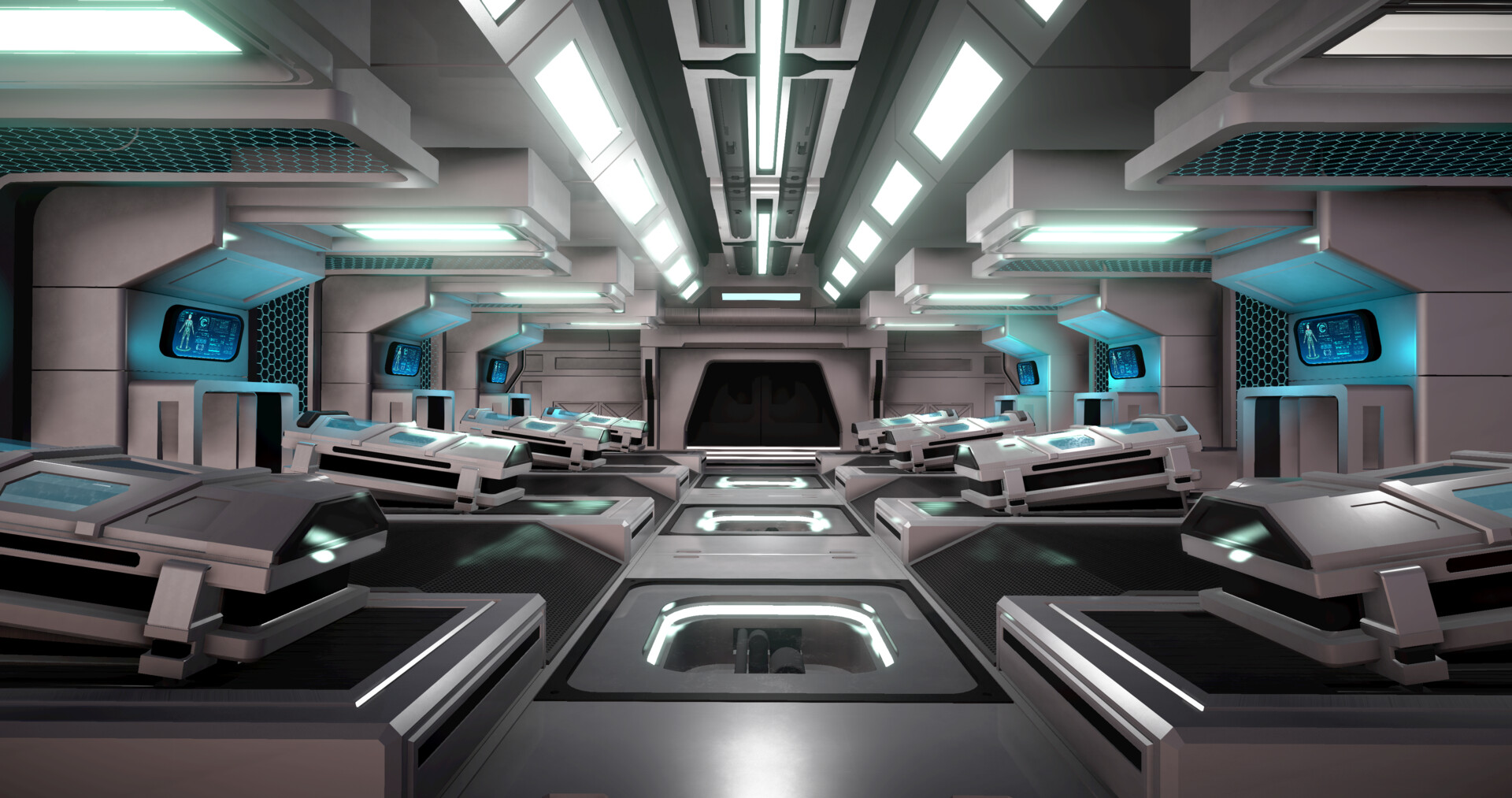 ArtStation - Hypersleep corridor (level art/environment)