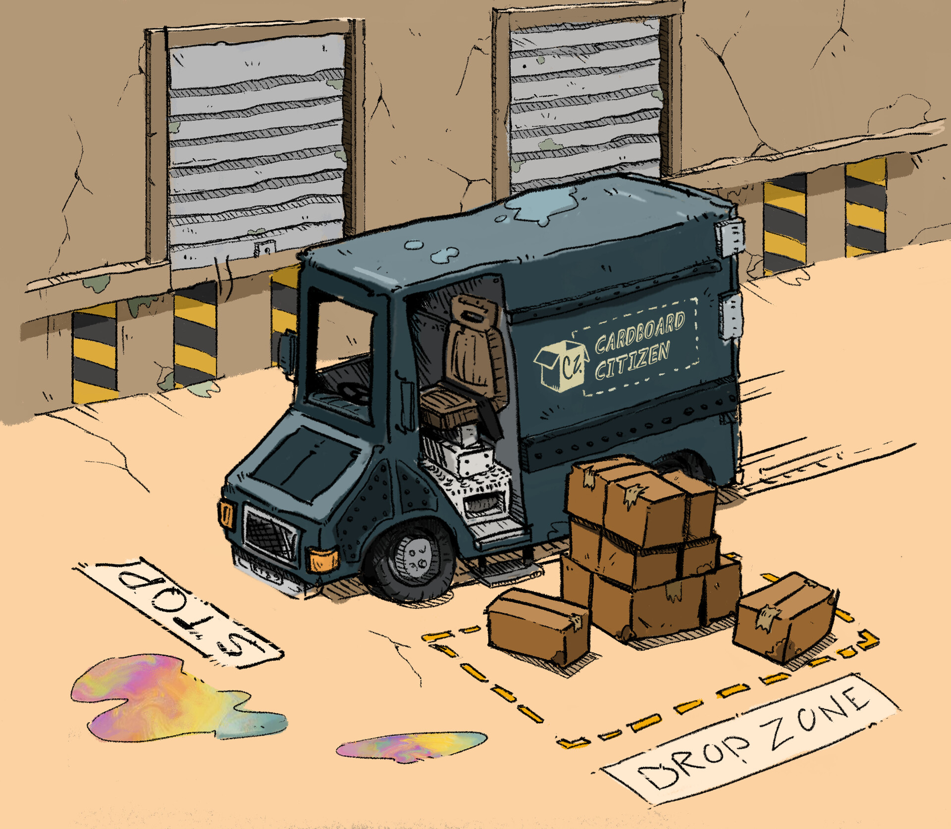 ArtStation - Truck Delivery - 2D Animation