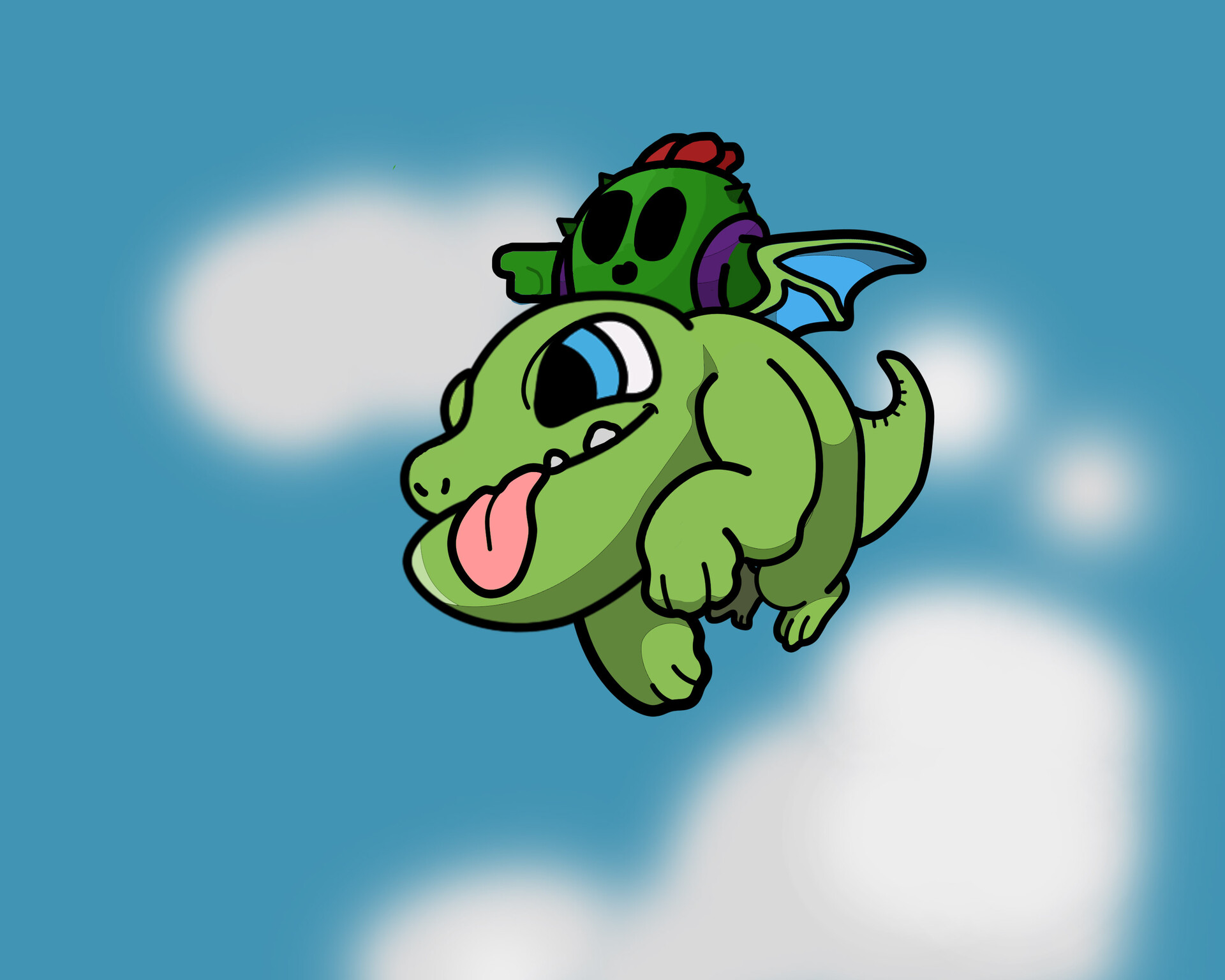 ArtStation - Spike riding baby dragon