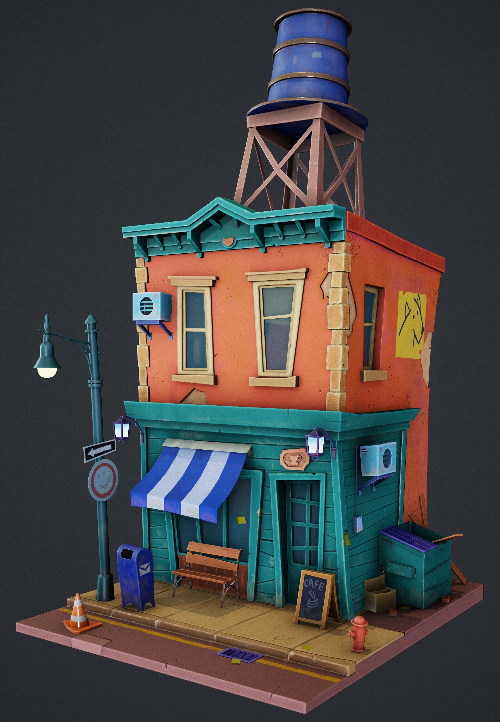ArtStation - Stylized cafe