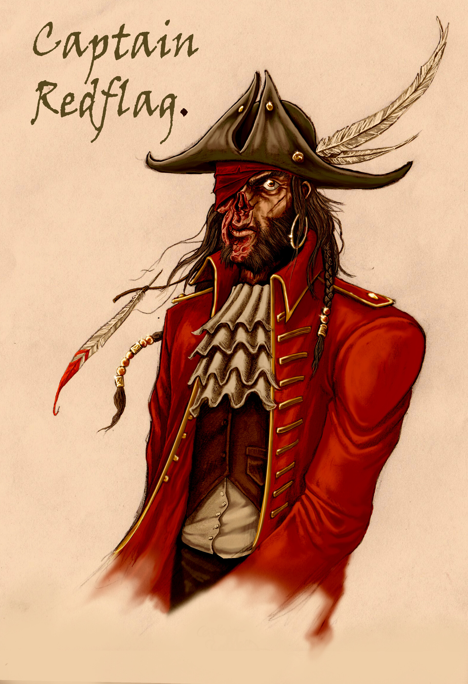 ArtStation - Captain red flag concept