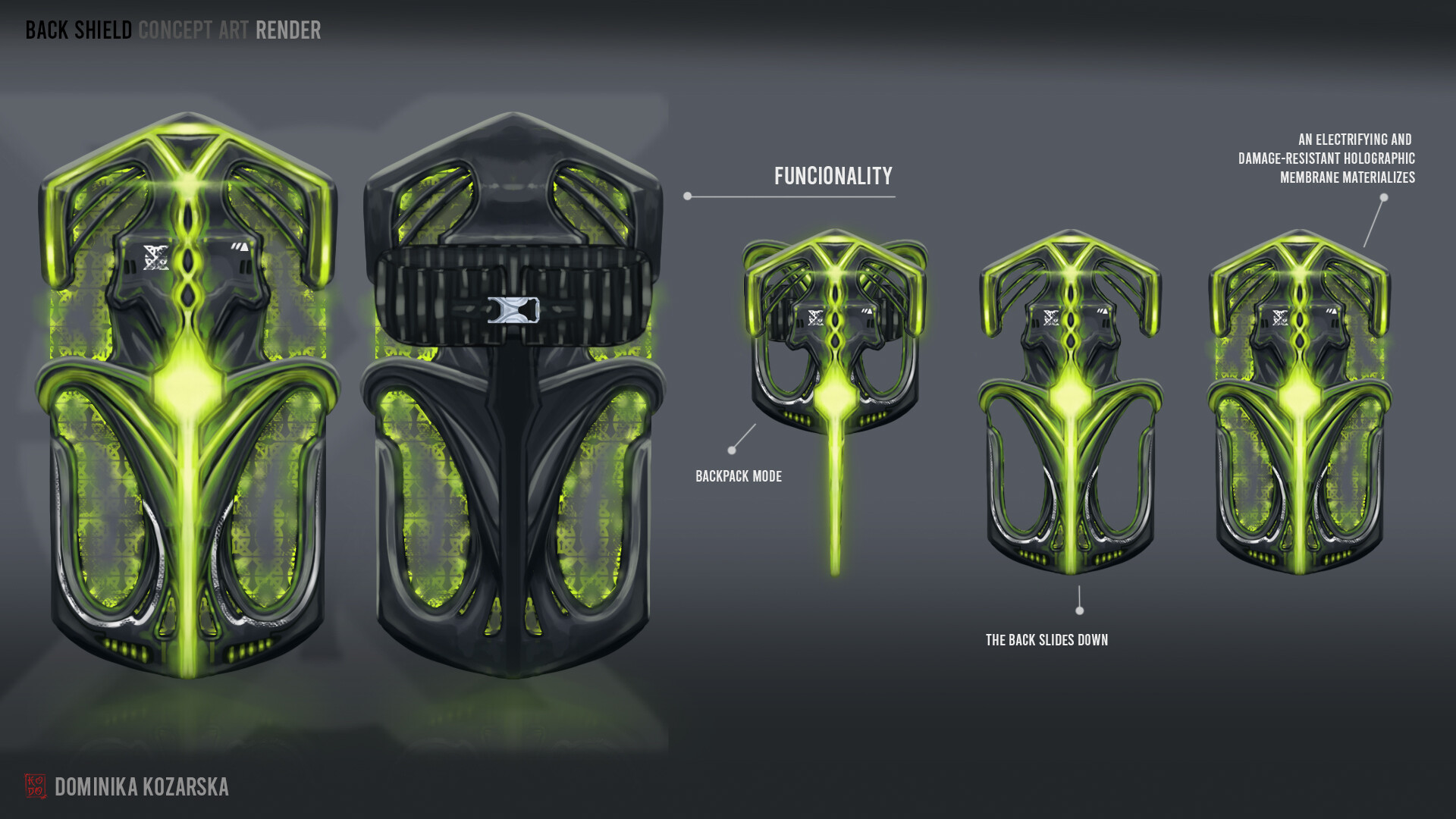 ArtStation - Back shield and flag development