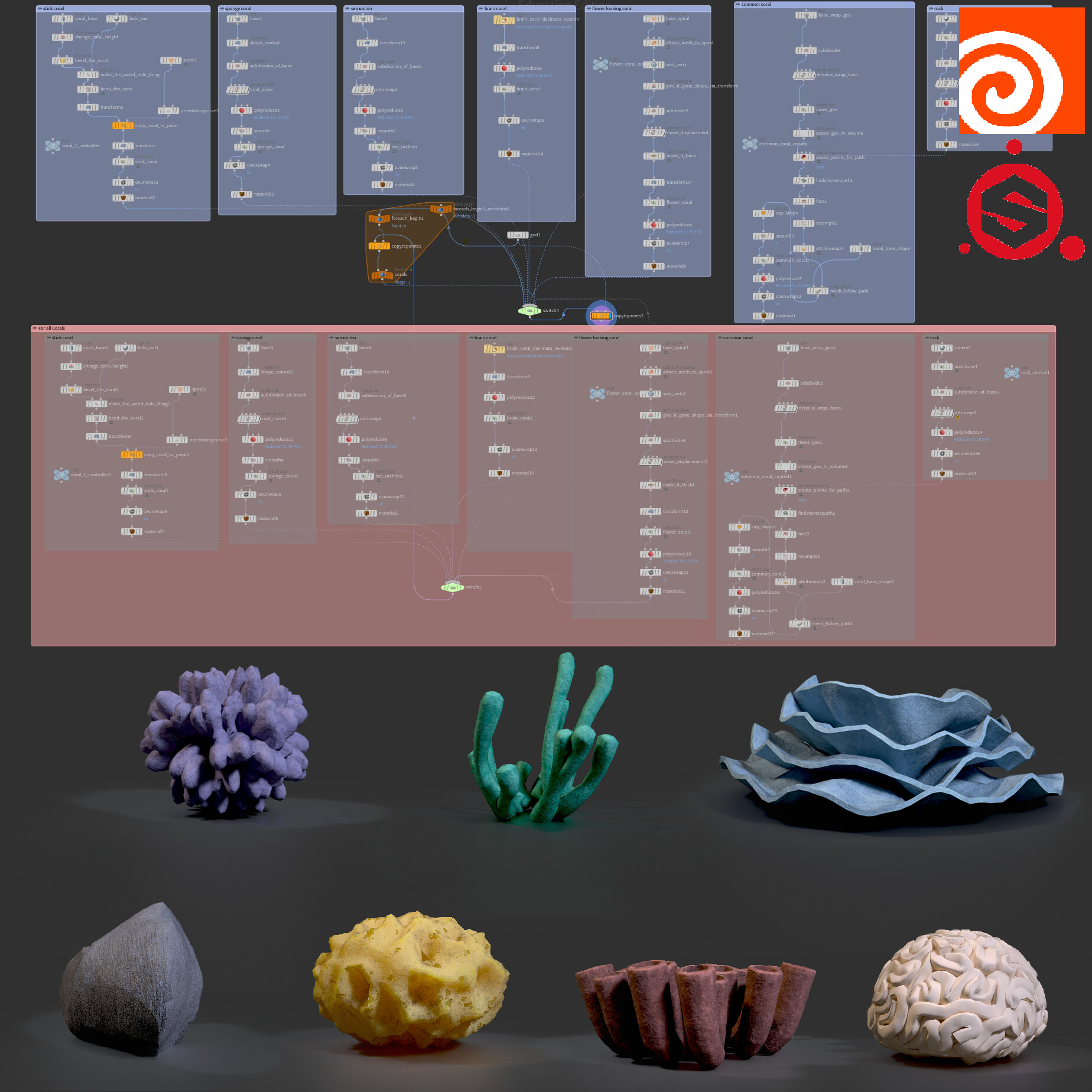 ArtStation - Procedural corals and rocks