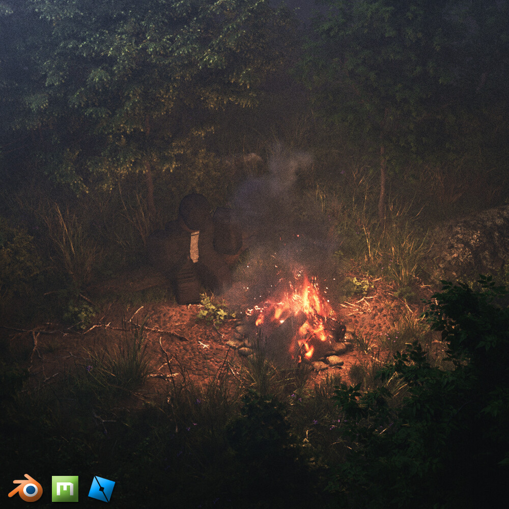 ArtStation - Roblox Forest Campfire