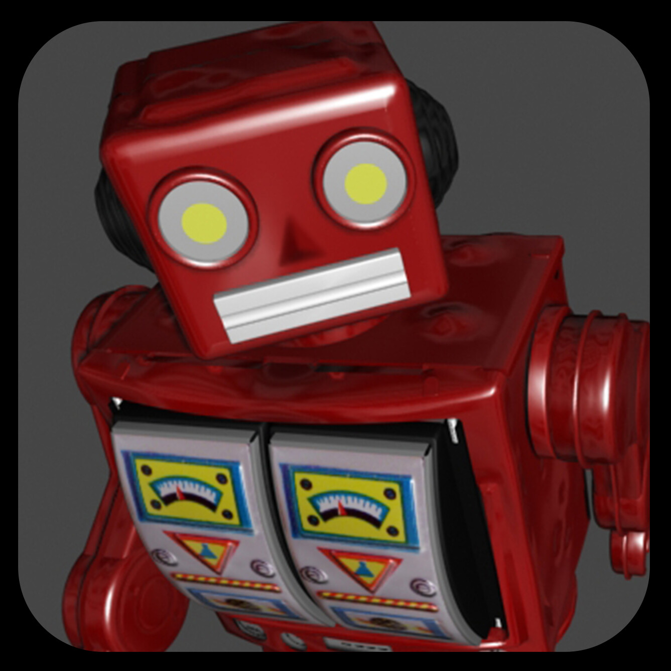 ArtStation - Red tin robot in 3D