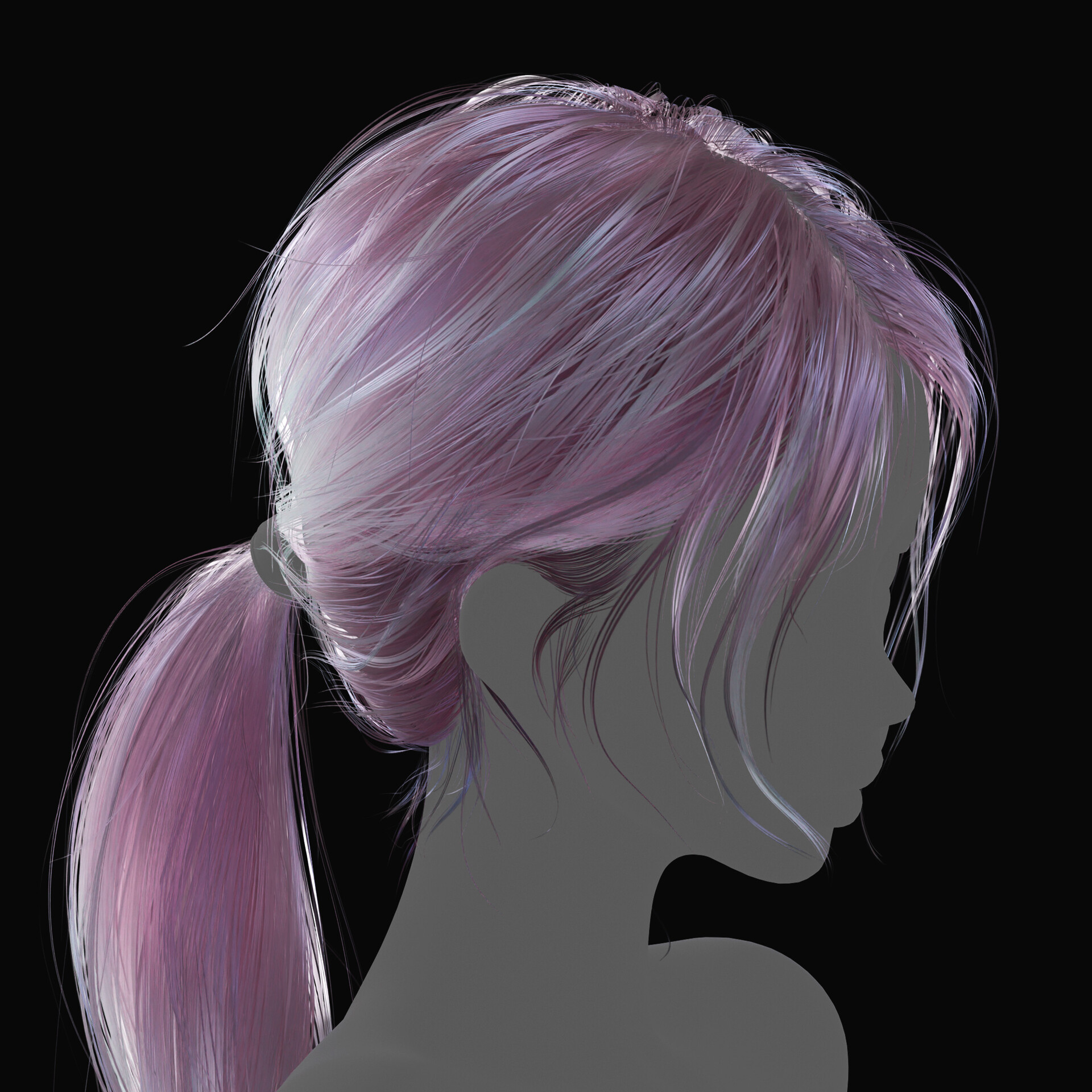 ArtStation - Mechanical girl's ponytail Hair