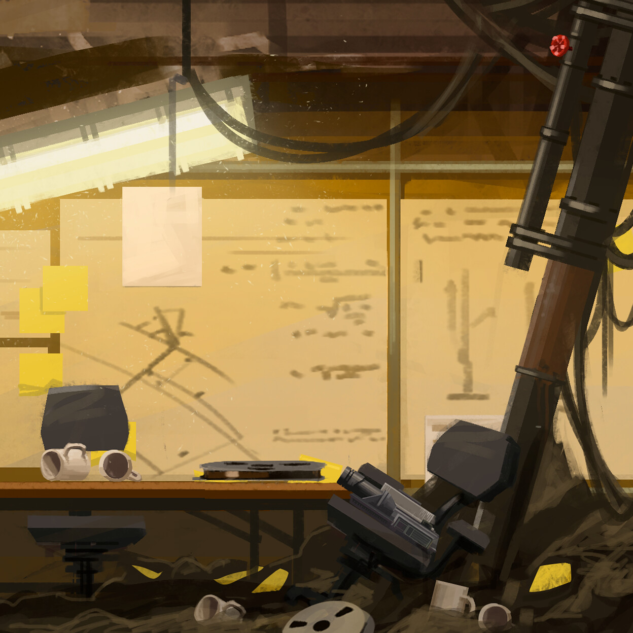 ArtStation - 1970's Delipidated Office Environment 1