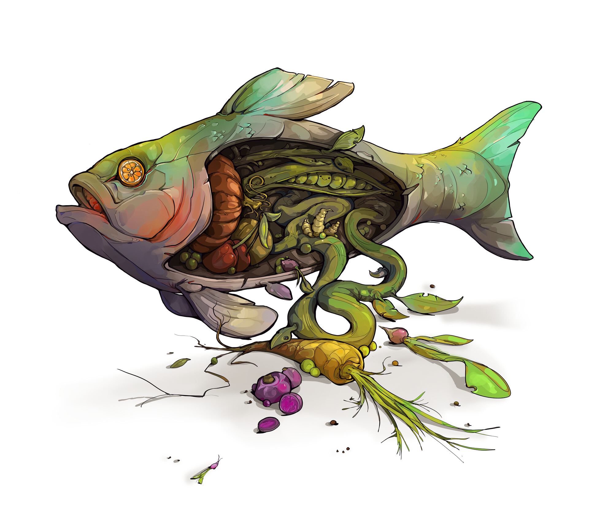 ArtStation - Veggie fish