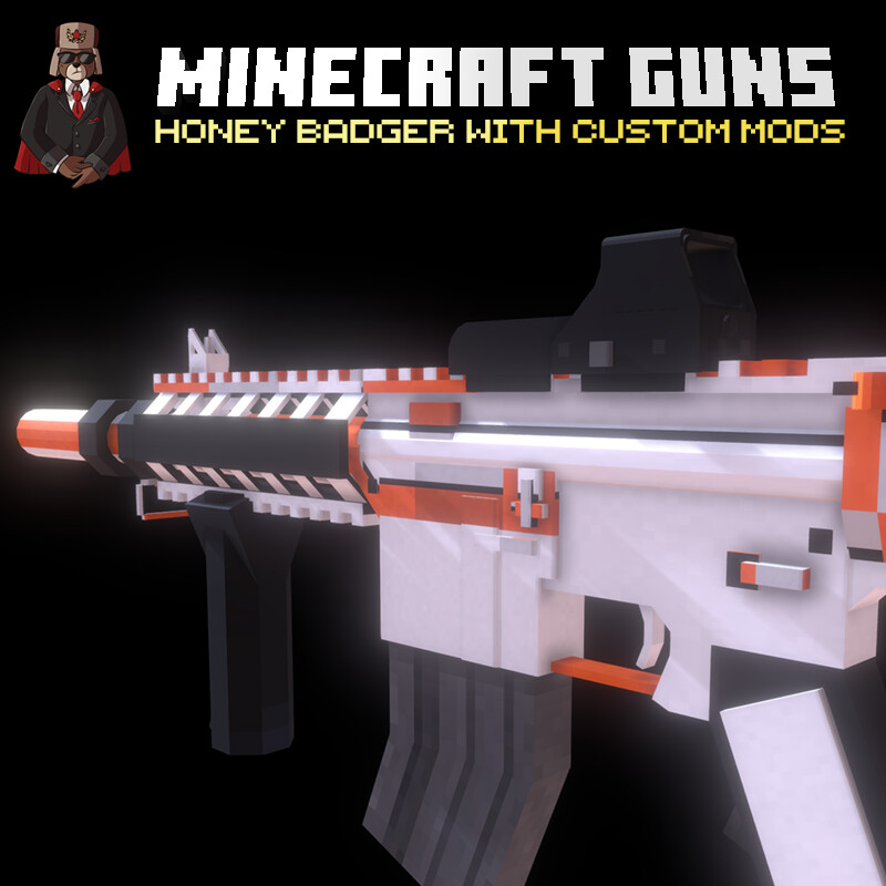 ArtStation - Minecraft Honey Badger Asiimov with custom mods