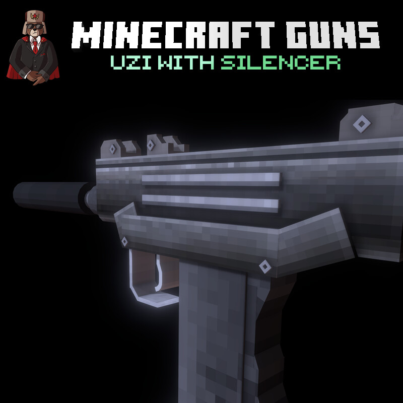 ArtStation - Minecraft Uzi with silencer