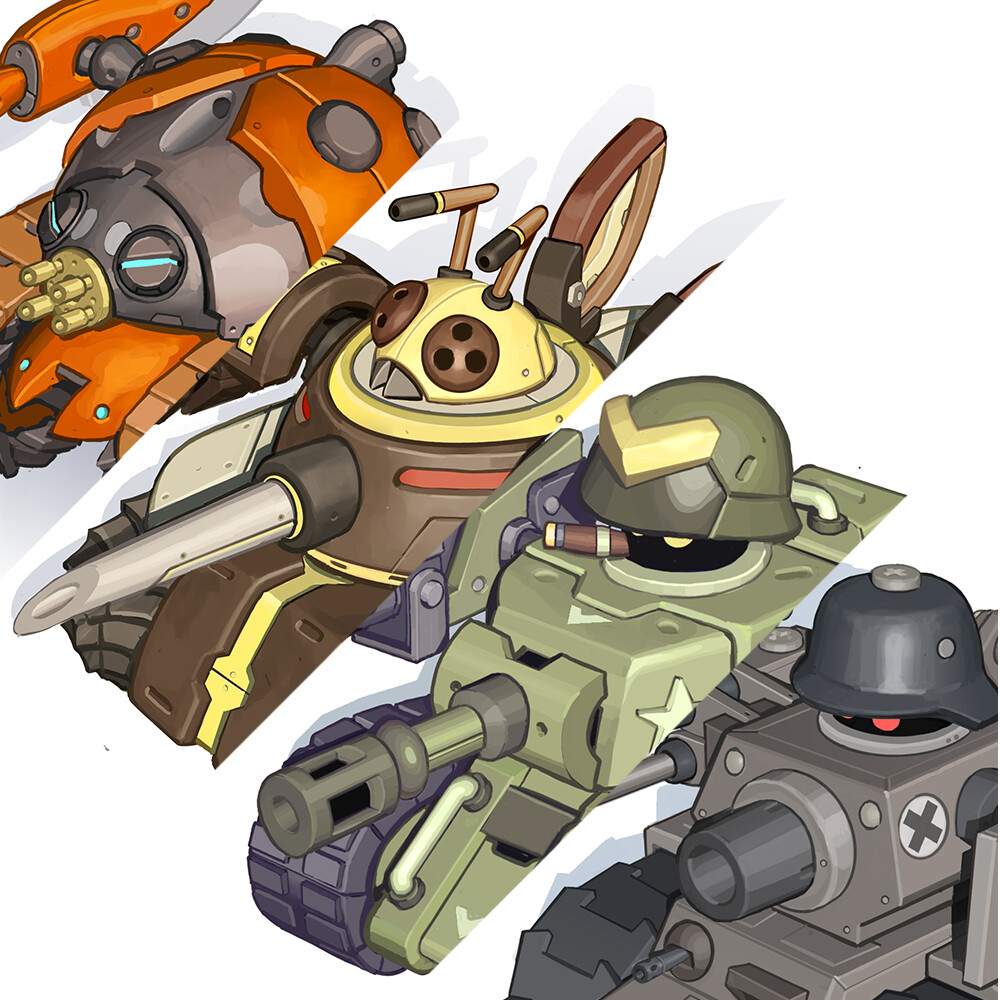 ArtStation - Mebabots Tank Desins I did for Mobil game