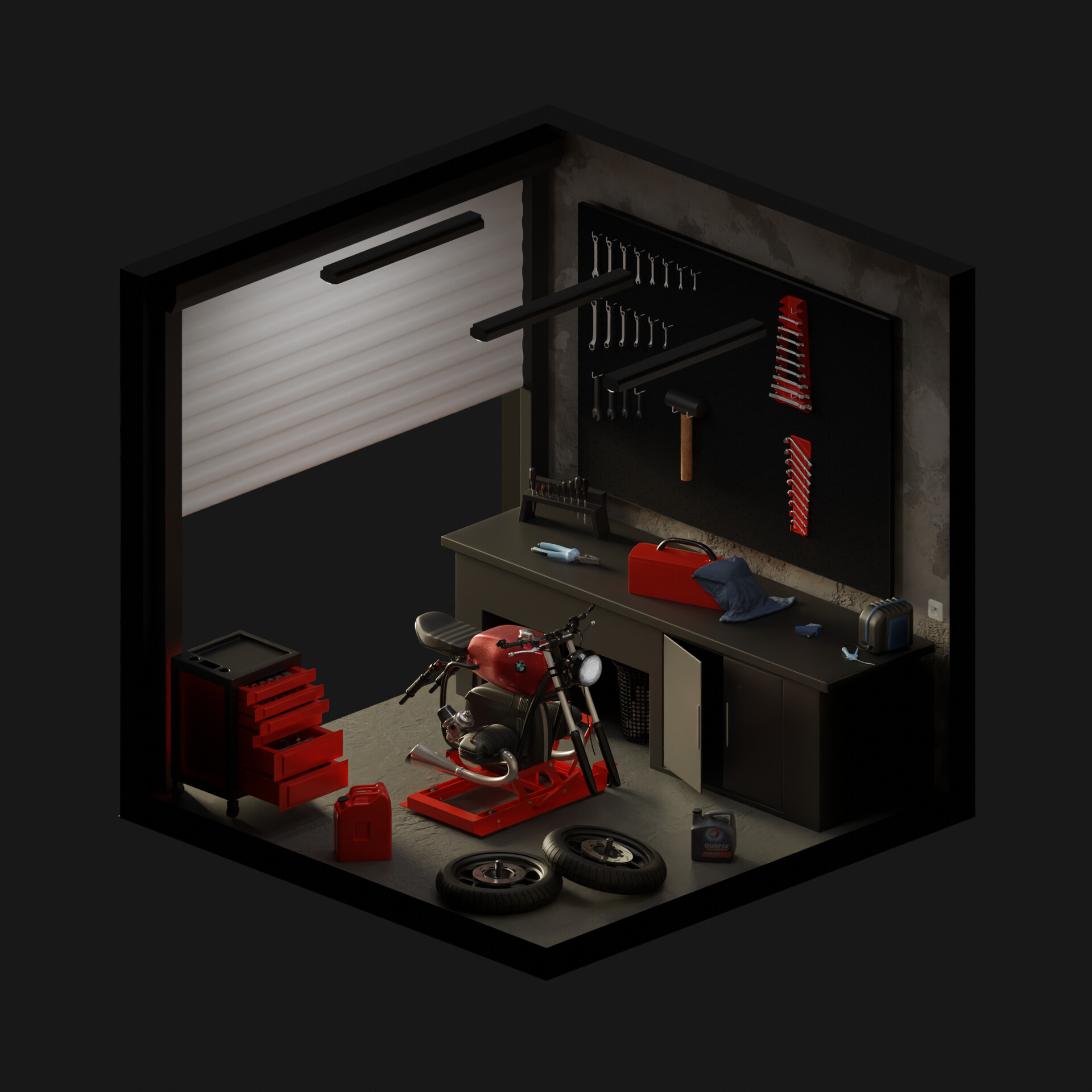 ArtStation - 3D isometric garage