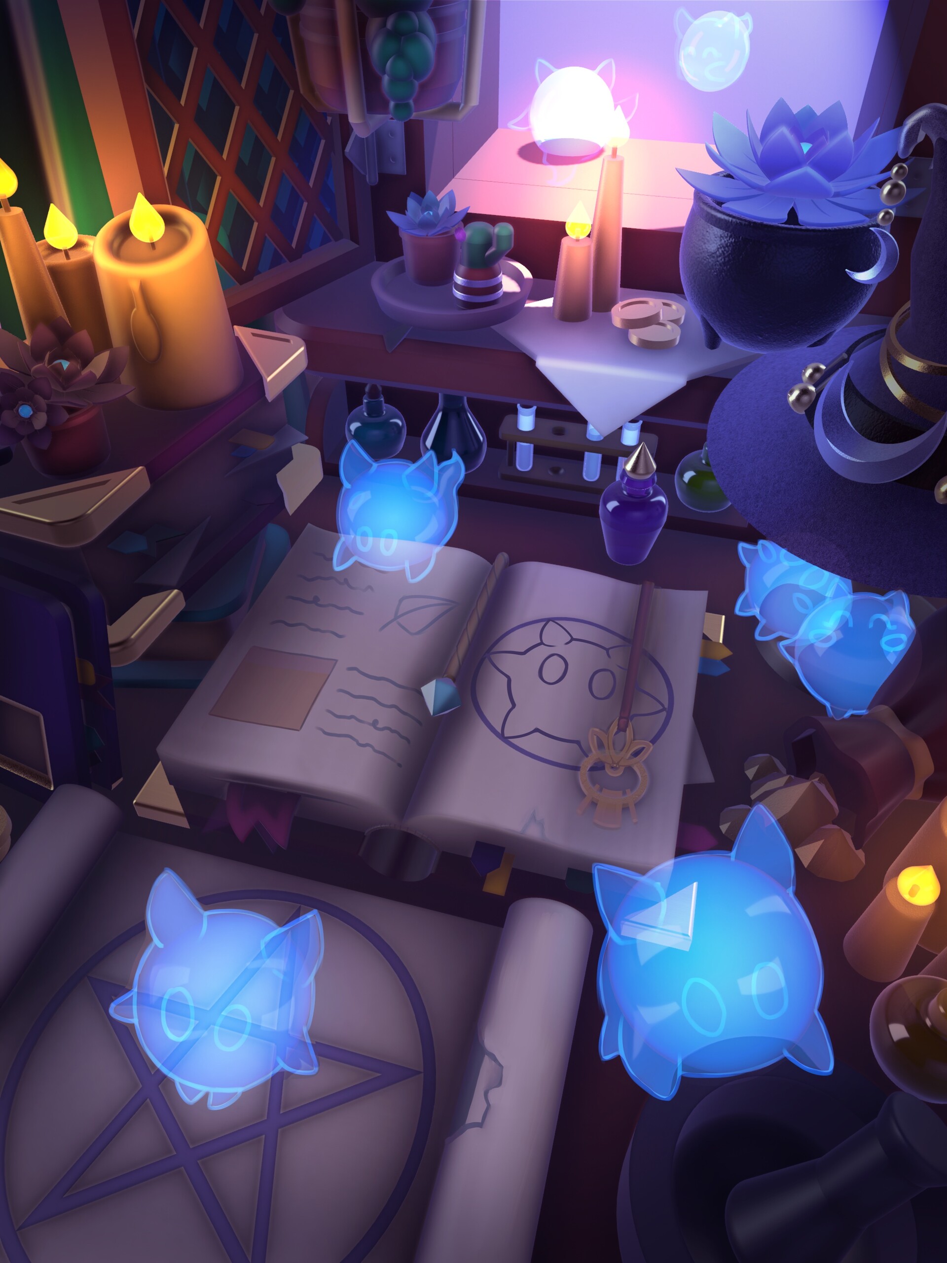 ArtStation - The process of working on a magic illustration