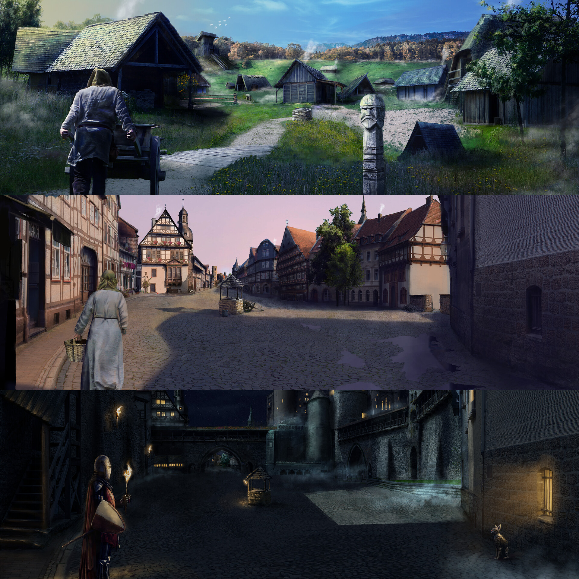 ArtStation - Concept of Medieval City's Evolution