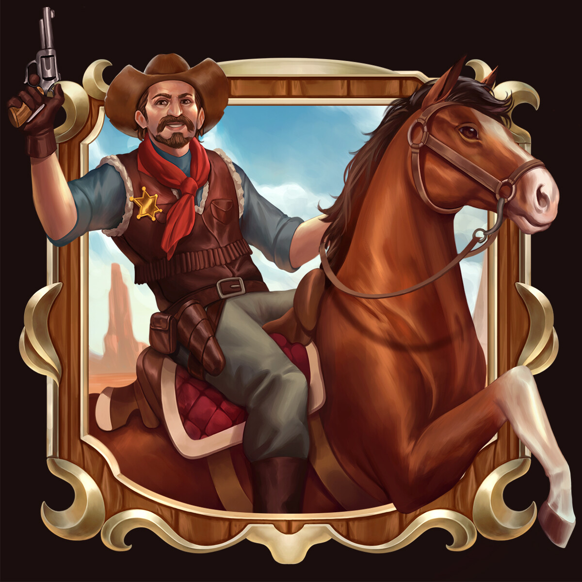 ArtStation - Cowboy "Casino Game Symbol"