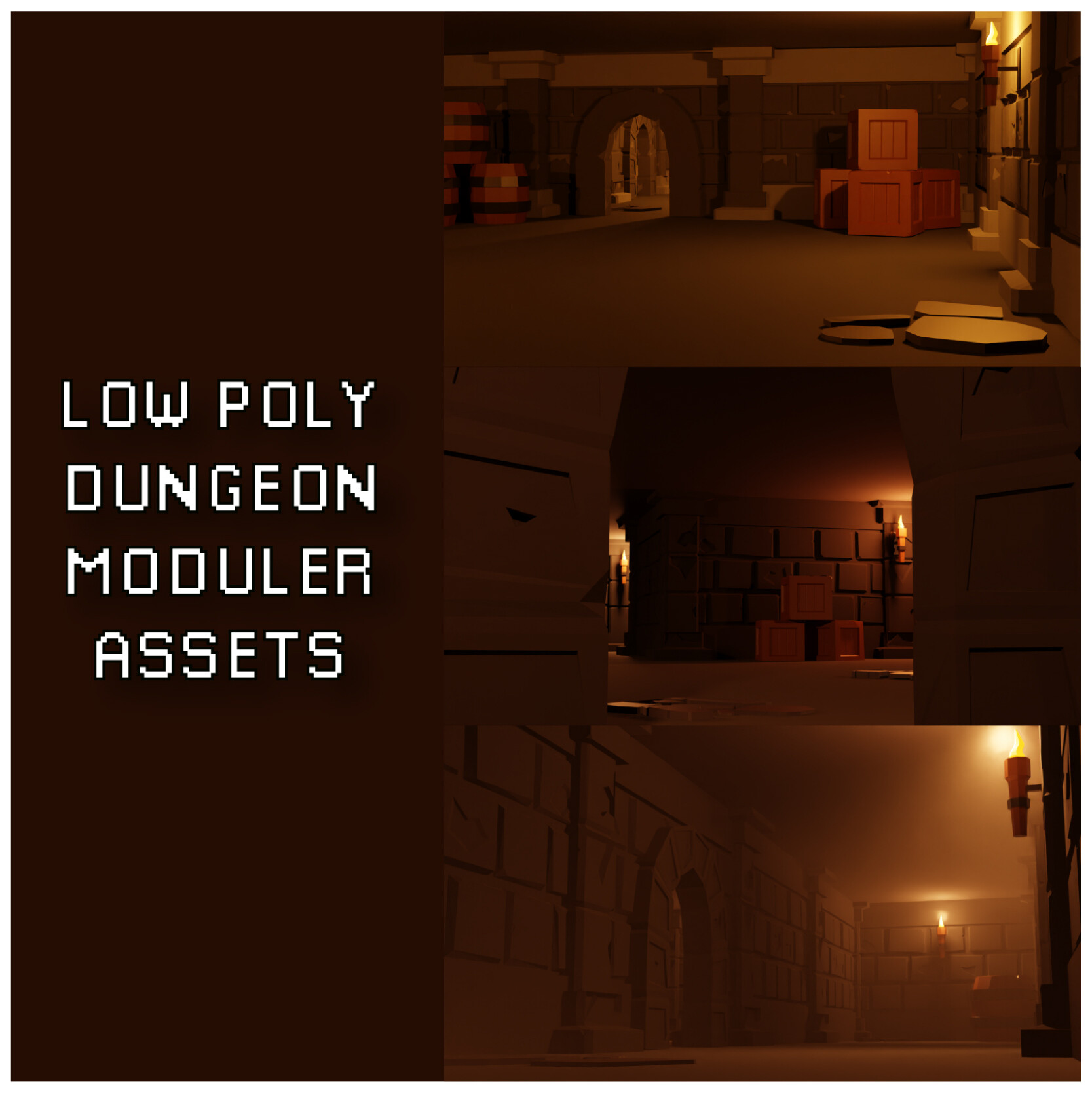 ArtStation - Low Poly Moduler Dungeon Assets