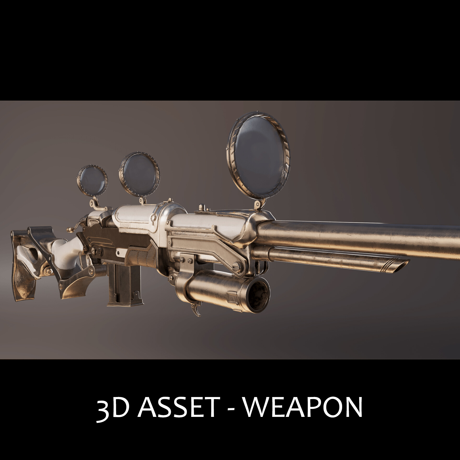 ArtStation - 3D Asset Weapon - Rifle Caitlyn League of Legends