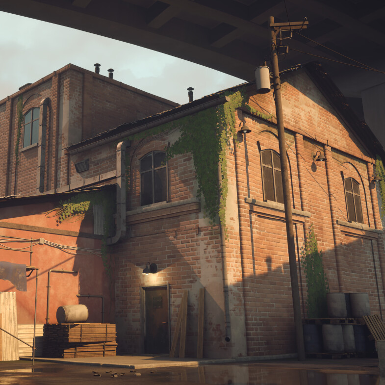 ArtStation - Industrial back alley