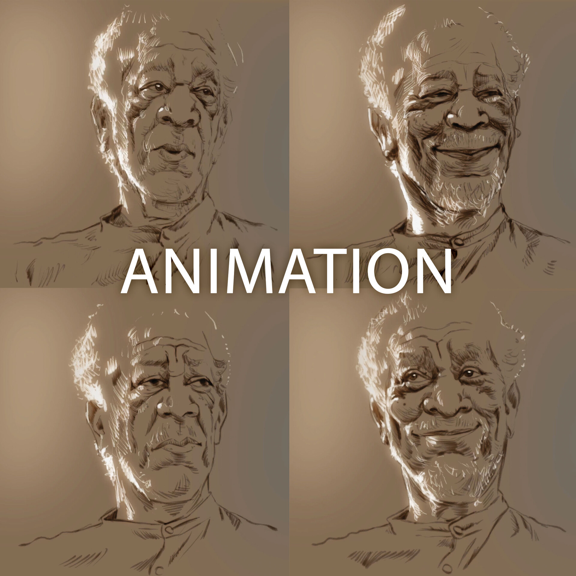 ArtStation - Morgan Freeman study