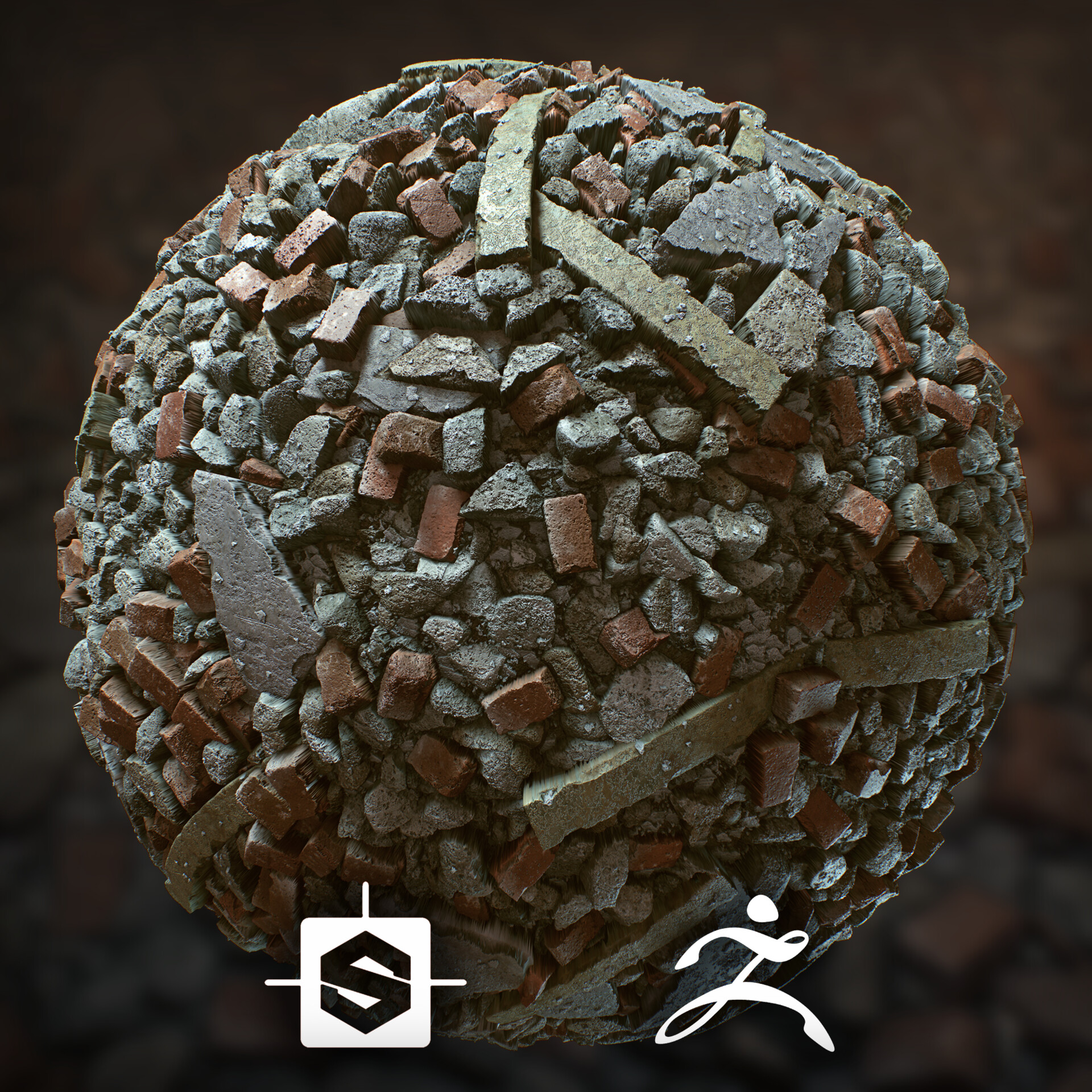ArtStation - Debris Pile Material Simulated