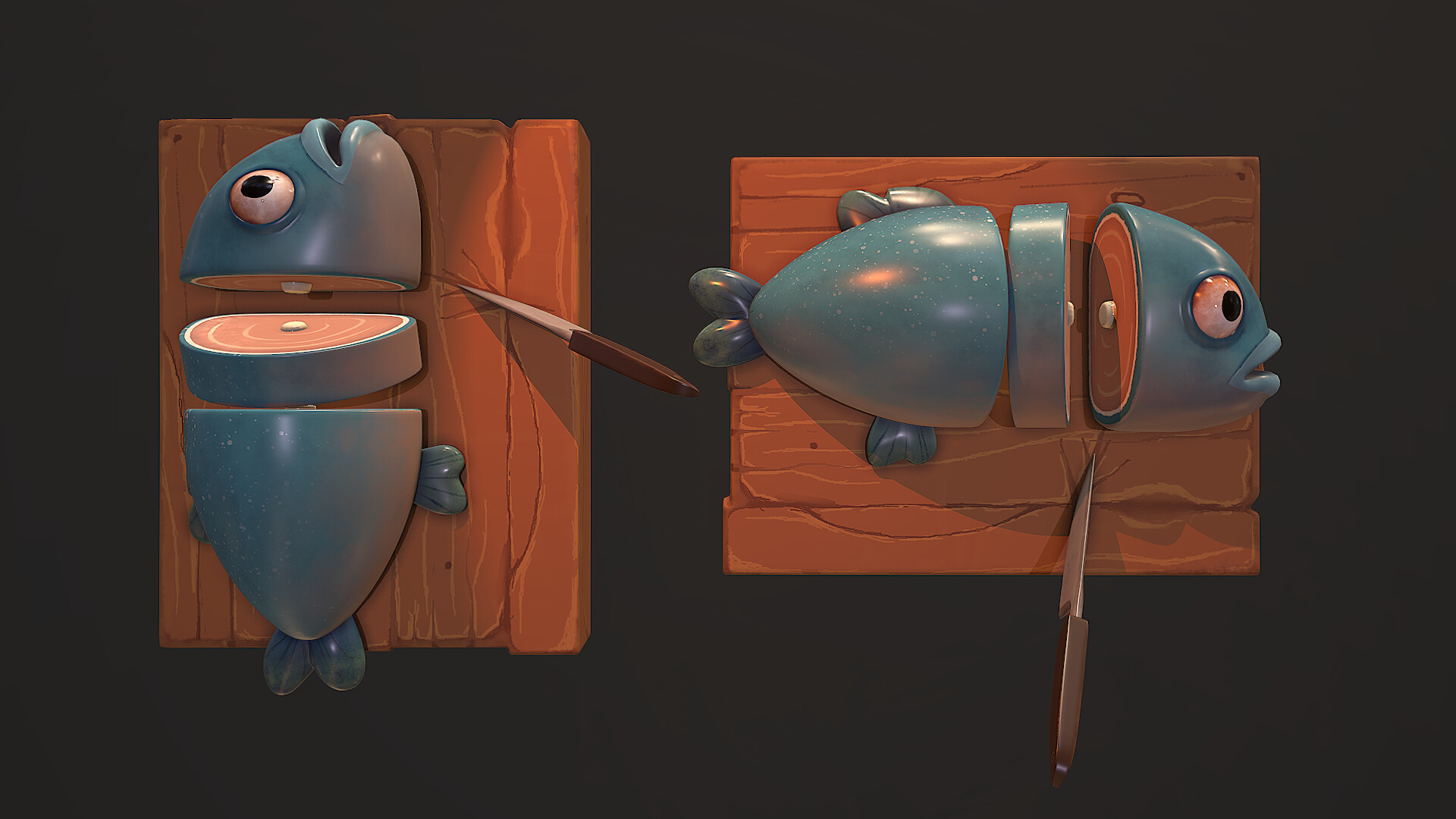 ArtStation - fish and knife