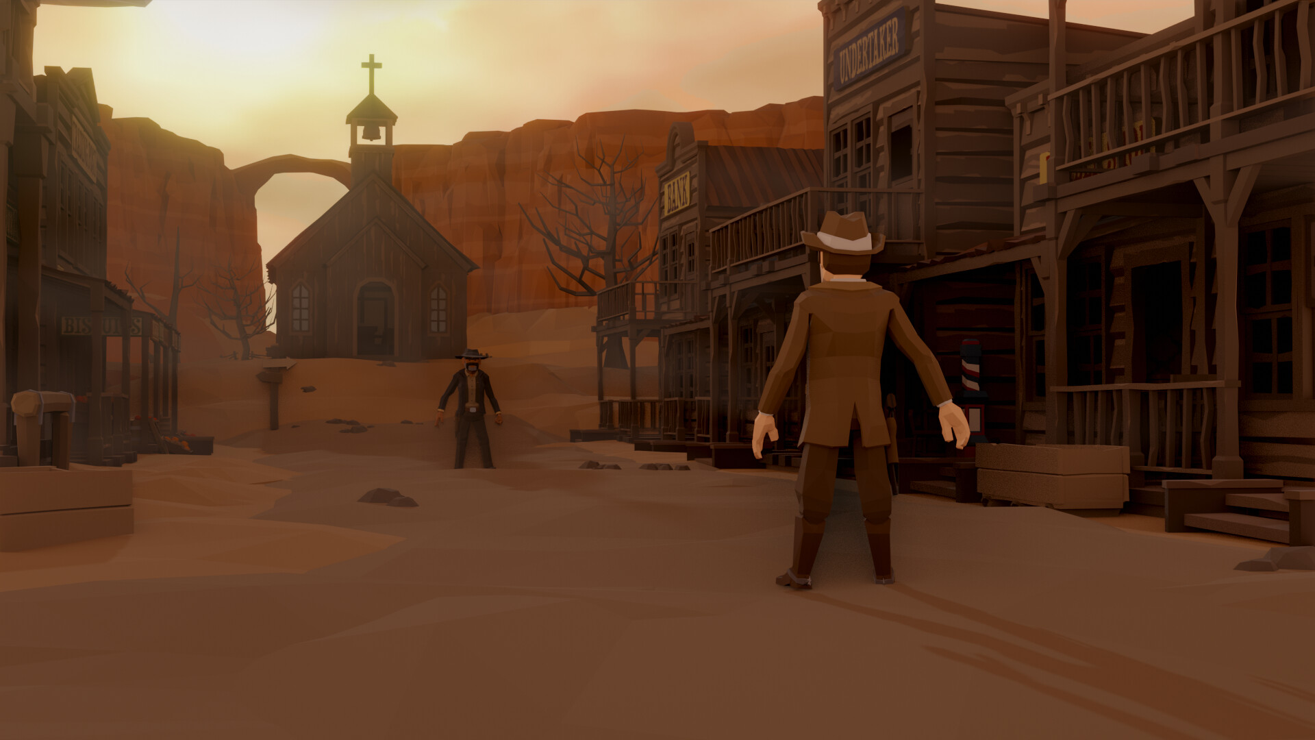 ArtStation - Western duel low poly animation