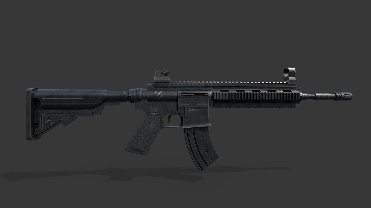 Ilaya Bharathi R G - M416 - Gun | 3D | I made this using MAYA and ...