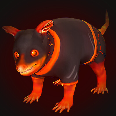 ArtStation - Stylized Fire Opossum