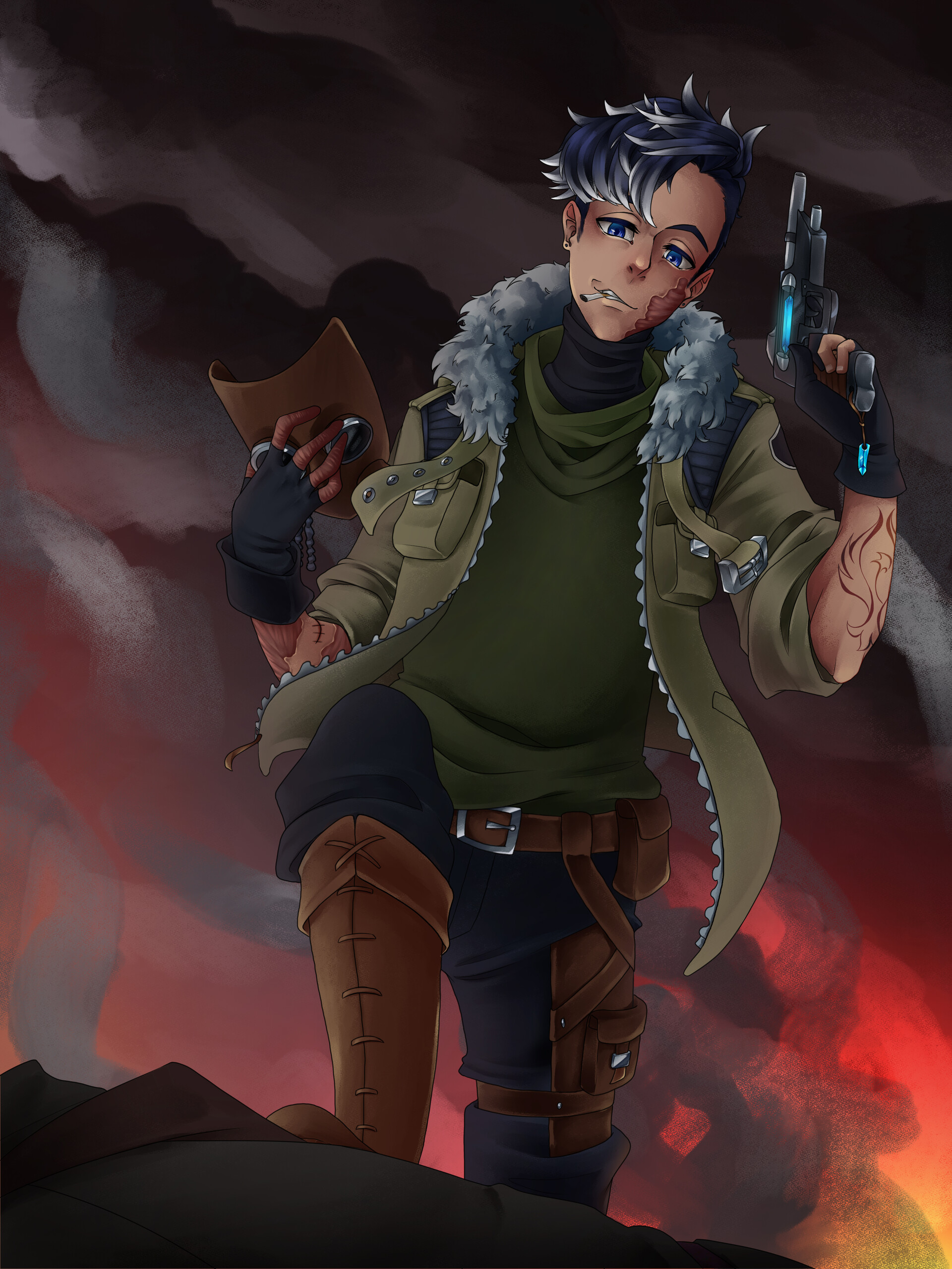 ArtStation - Ace 'Phoenix' Thatcher - a D&D character