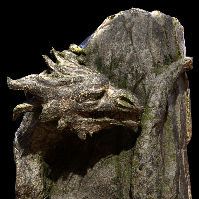 ArtStation - Dragon Carved on Stone