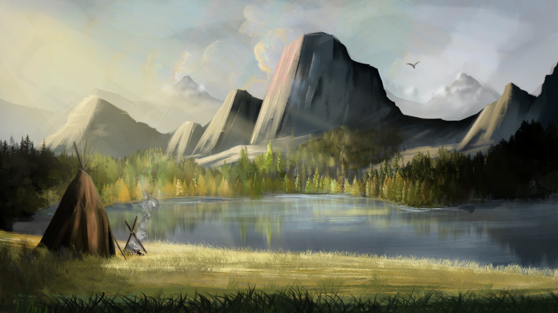 ArtStation - Y1 Uni Project- Native American landscape