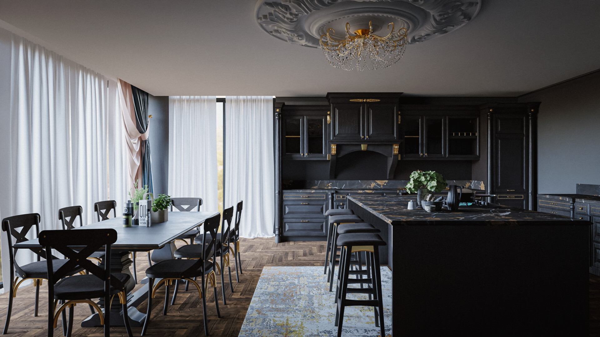 ArtStation - Classical Kitchen Design