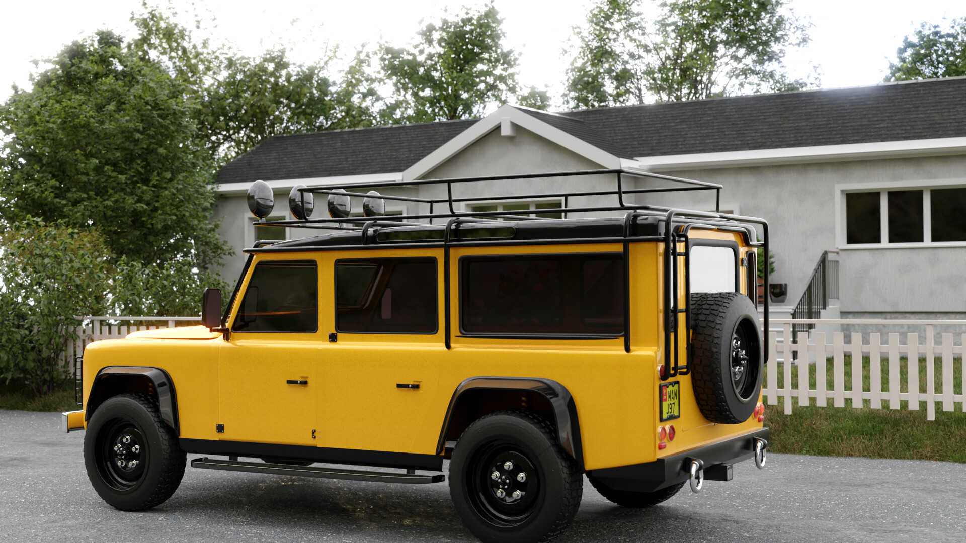 ArtStation - Land Rover and House