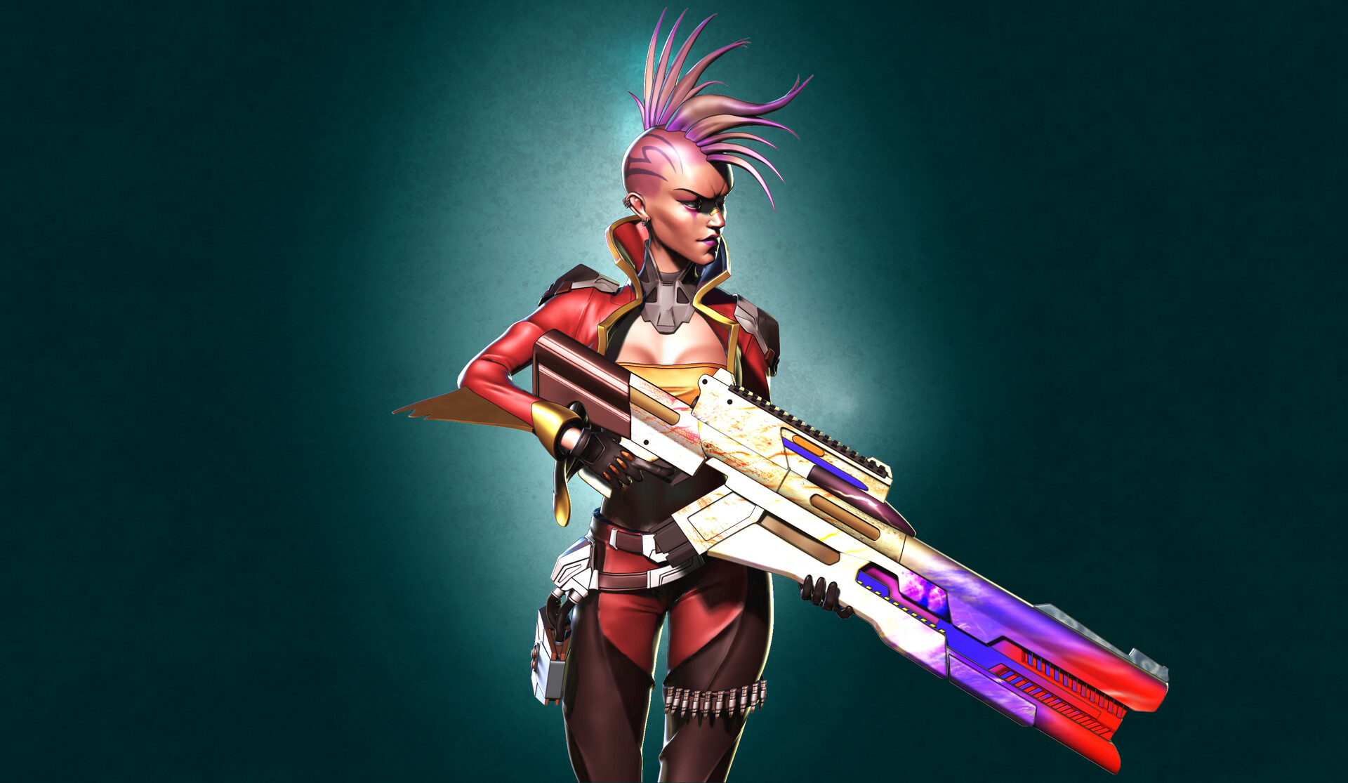 ArtStation - Stylized Cyberpunk Girl