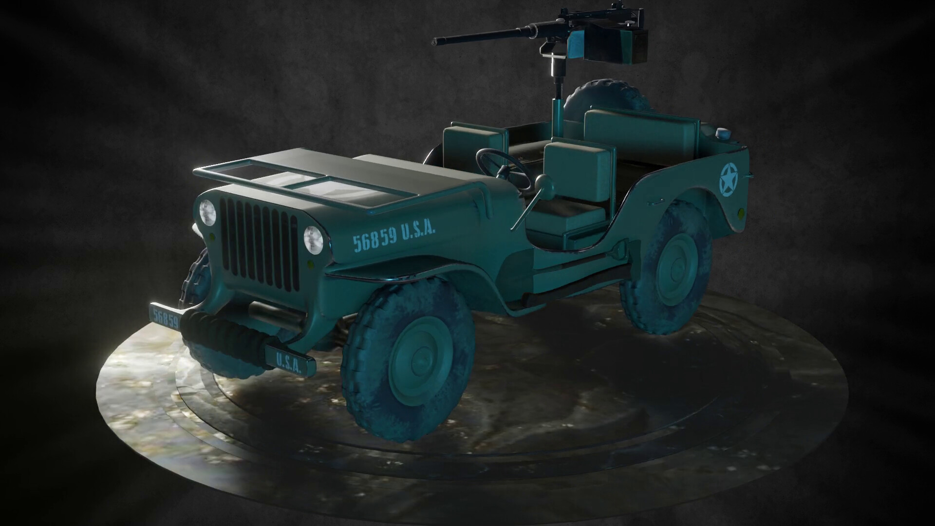 ArtStation - 3D Jeep with Machine Gun