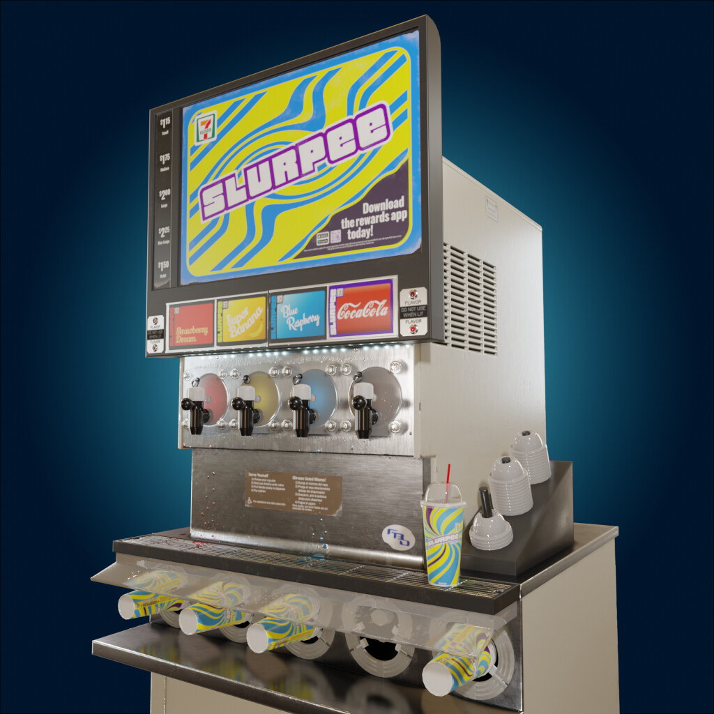 ArtStation - Slurpee Machine| Remaking My First Model