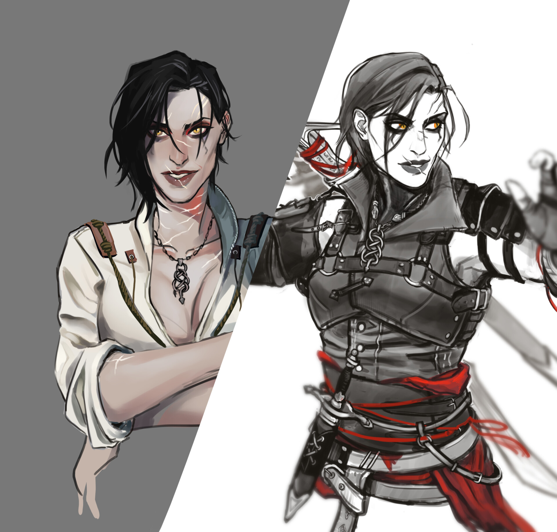 ArtStation - Witcherlass - OC , sketch, style study